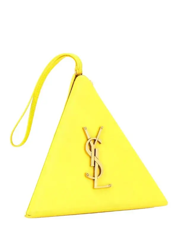 Saint Laurent Pyramid Box Clutch Bag - Yellow