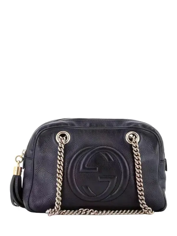 Gucci Soho Chain Zip Leather Small Shoulder Bag - Black