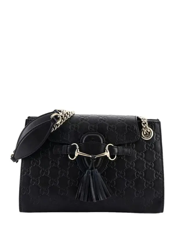 Gucci Emily Chain Flap Small Shoulder Bag Sissima Leather - Black