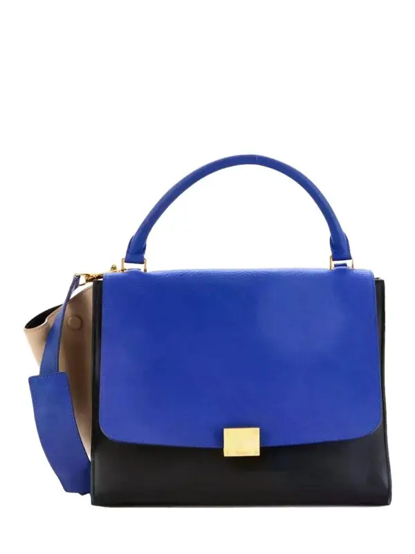 Celine Tricolor Trapeze Medium Satchel - Blue
