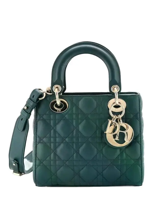 Dior Abcdior Lady Bag Cannage Quilt Lambskin Crossbody Bag - Green