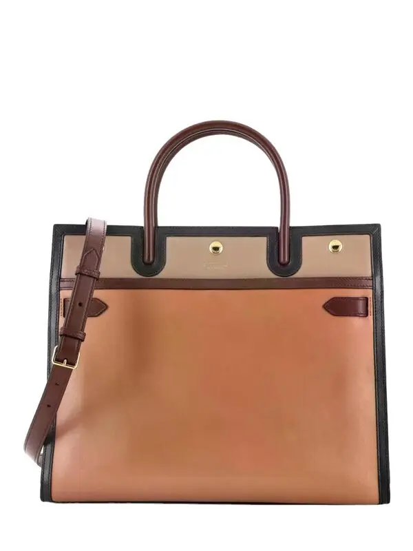 Burberry Medium Leather Tote Bag - Brown