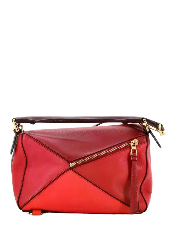 Loewe Puzzle Bag Leather Small Satchel - Red