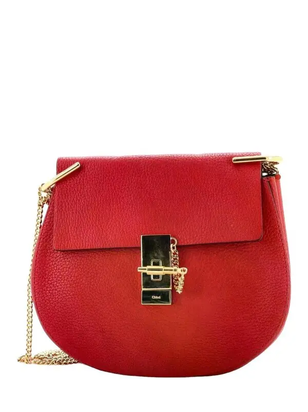 Chloé Drew Leather Medium Crossbody Bag - Red