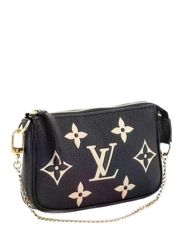 LOUIS VUITTON Pochette Accessoires Bicolor Monogram Empreinte Giant Mini Clutch - Black