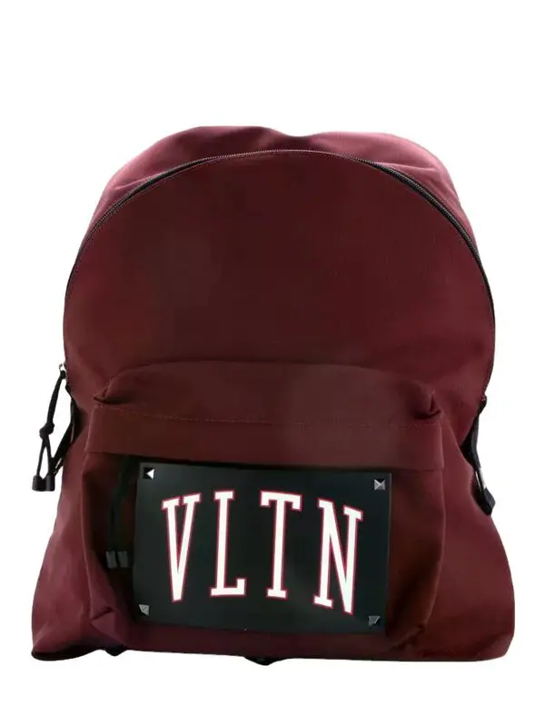 Valentino Garavani Vltn Printed Leather Large Backpack - Black