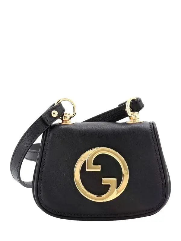 Gucci Blondie Card Case Wallet With Strap - Black