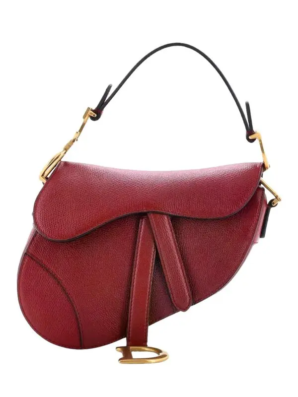 Dior Saddle Handbag Leather Mini Shoulder Bag - Red