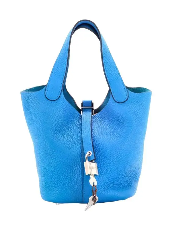 Hermès Picotin Lock Clemence Pm Bucket Bag - Blue