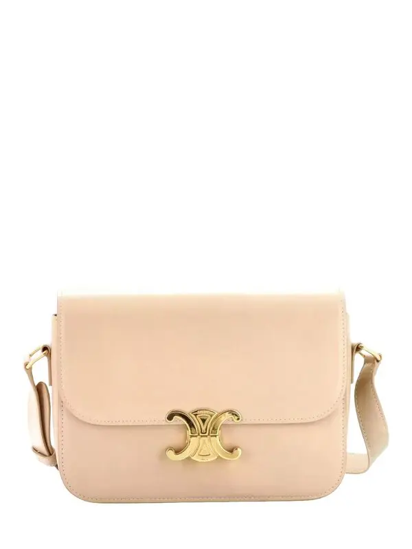 Celine Triomphe Shoulder Bag Smooth Calfskin Medium - Neutrals