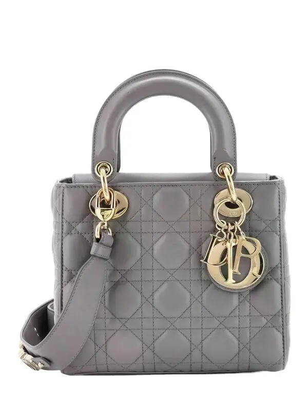 Dior My Abcdior Lady Cannage Quilt Lambskin Crossbody Bag - Grey
