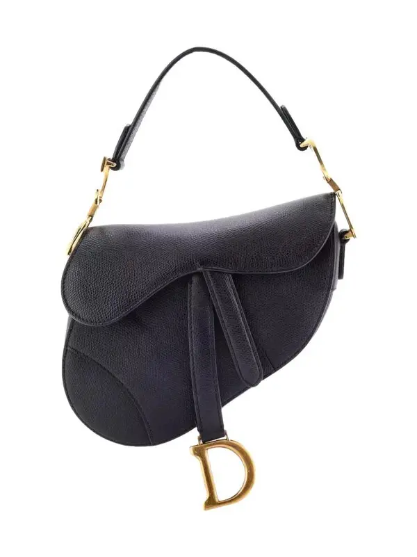 Dior Saddle Handbag Leather Mini Shoulder Bag - Black