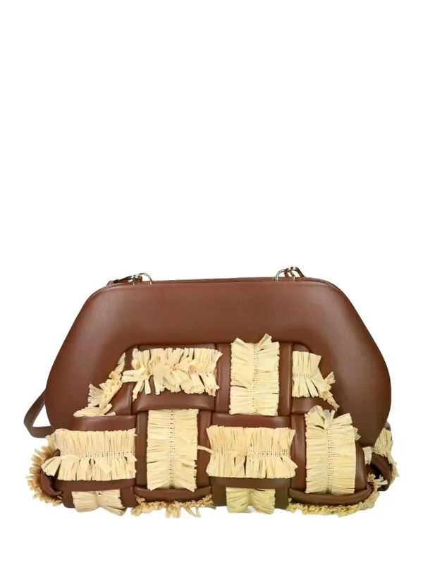 THEMOIRE Raffia Satchel Crossbody Bag - Brown