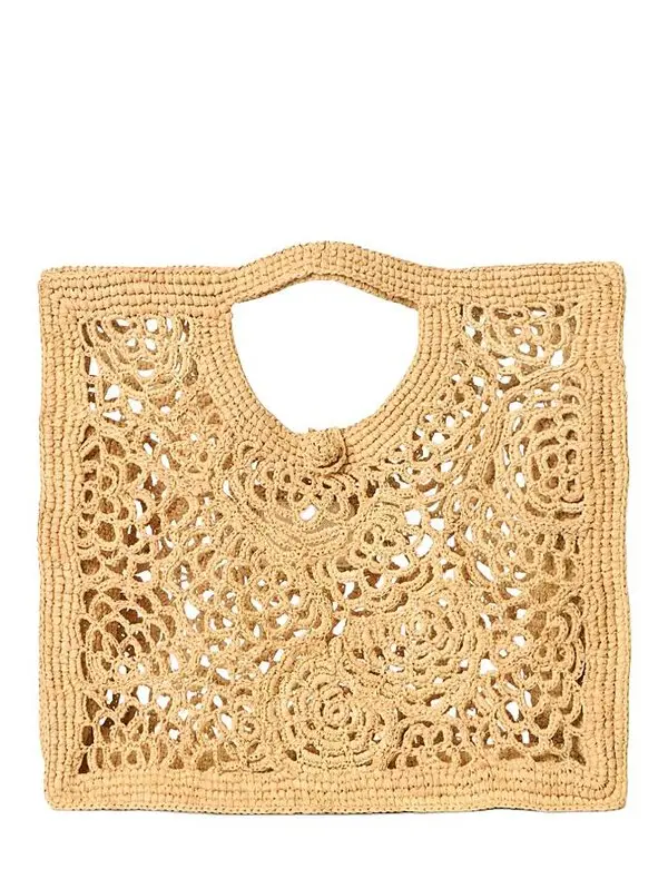 BTB LOS ANGELES Lacera Raffia Tote Bag - Natural