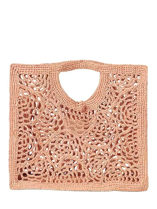 BTB LOS ANGELES Lacera Raffia Tote Bag - Petal