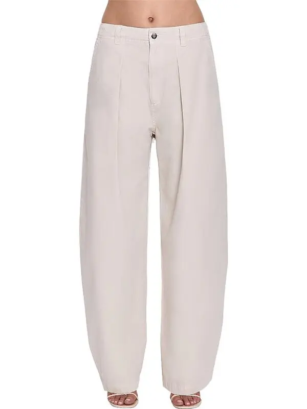PISTOLA Eden Pleated Barrel Leg Trousers - Parchment