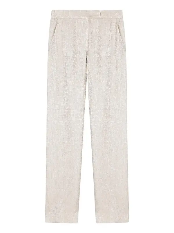 Emporio Armani Textured Jacquard Pants - Silver
