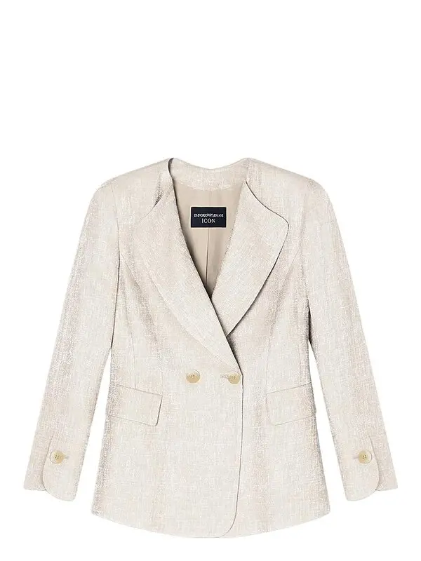 Emporio Armani Textured Jacquard Blazer - Silver