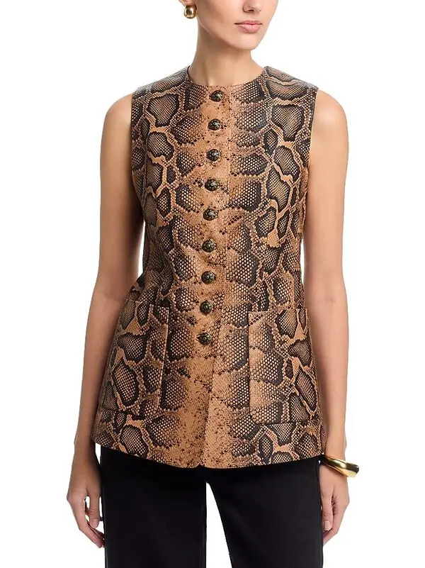Kobi Halperin Abi Leather Vest - Tannin Multi