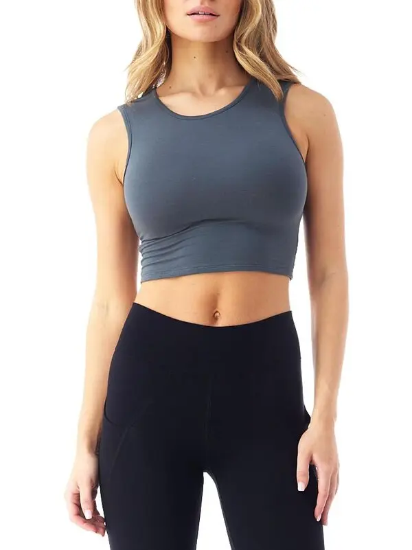 Heaven Gaston Fitted Crop Tank - Slate Grey