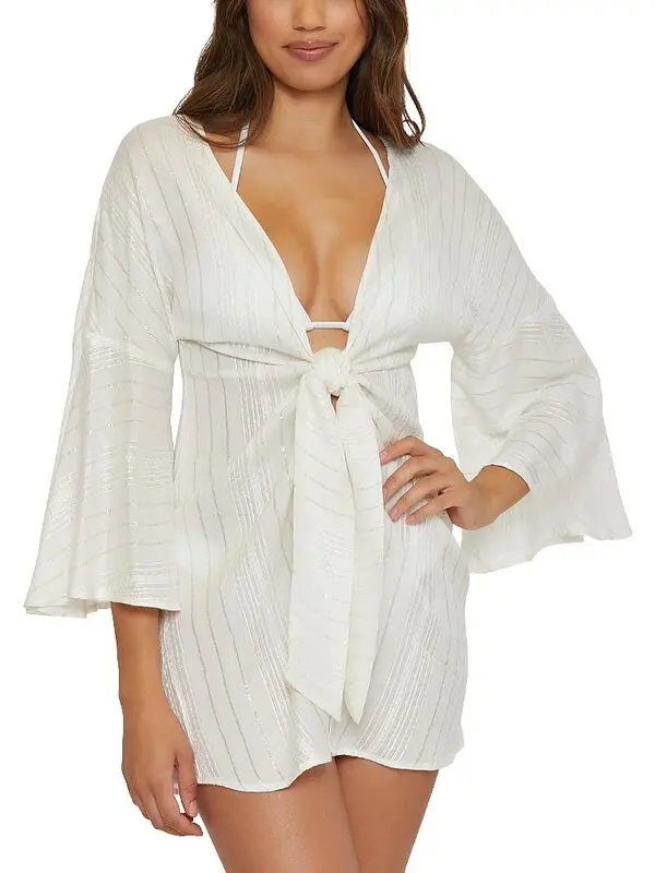 BECCA® By Rebecca Virtue Radiance Plunge Front Cover-up Tunic - White
