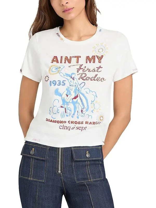 Cinq À Sept Bespoke Ain't My First Rodeo Tee - White Multi