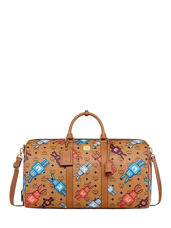 Mcm Ottomar Vi Weekender Bag In Visetos - Cognac