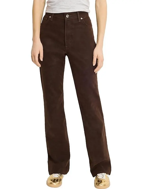 Good American Good True Straight Faux Suede Pants - Cacao