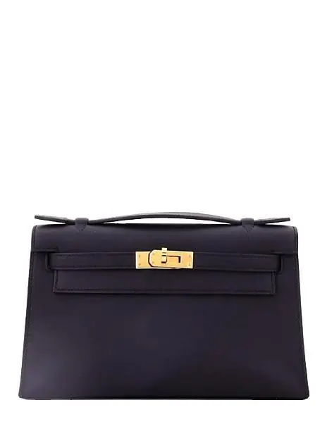 HERMES Kelly Pochette Swift - Black