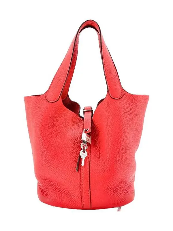 HERMES Mm Picotin Lock Bag - Red