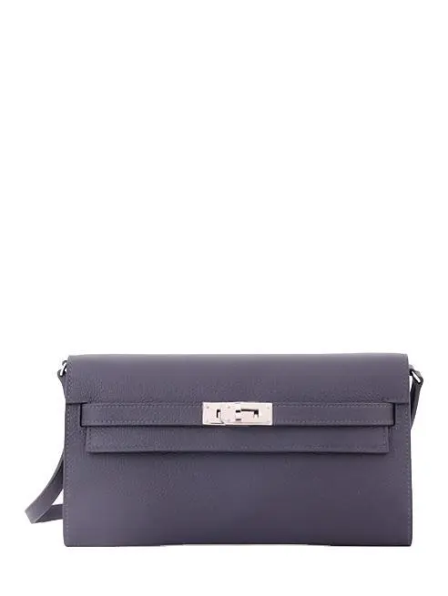 HERMES Kelly To Go Wallet Evercolor - Gray