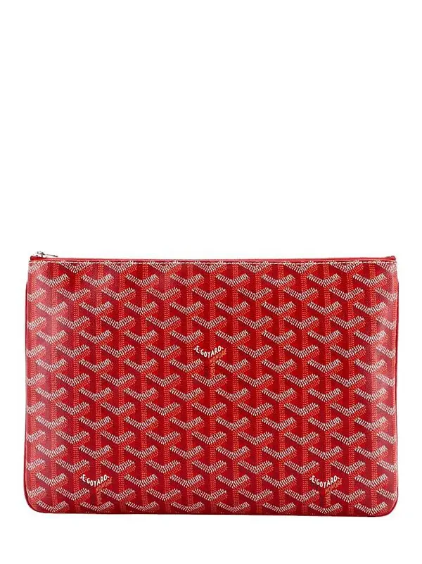 GOYARD Mm Senat Zip Pouch Coated Canvas - Red