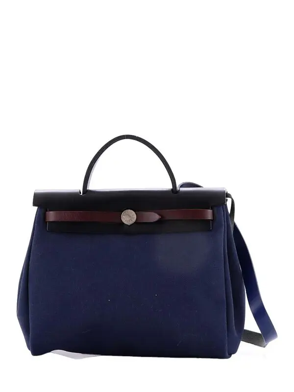 Hermès 31 Herbag Zip - Blue/ Blue/ Red