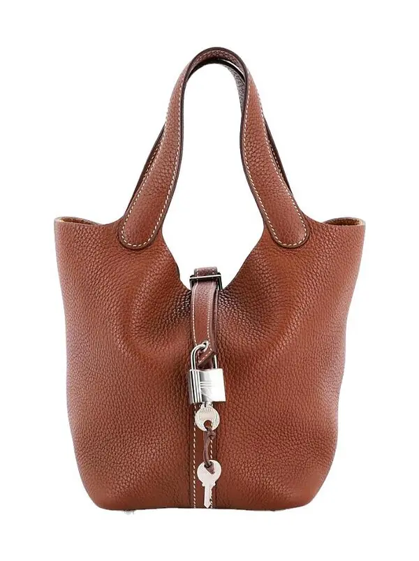 HERMES Pm Picotin Lock Bag Clemence - Brown