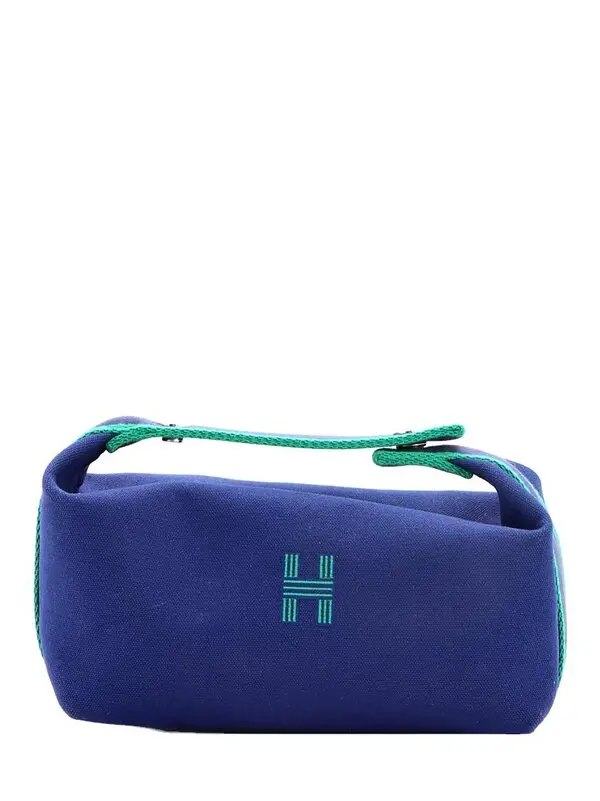 HERMES Pm Bride-a-brac Travel Case Toile - Blue/ Blue/ Green