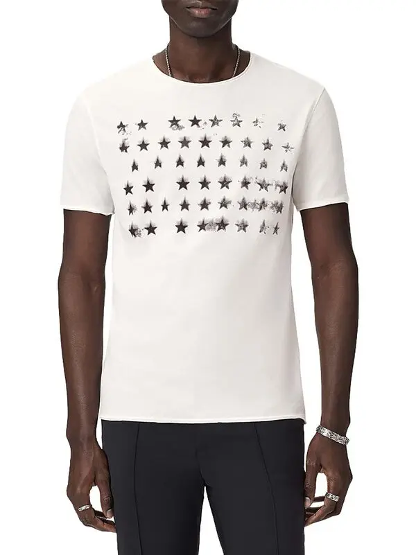 John Varvatos Raw Edge Stars Graphic T-shirt - Salt