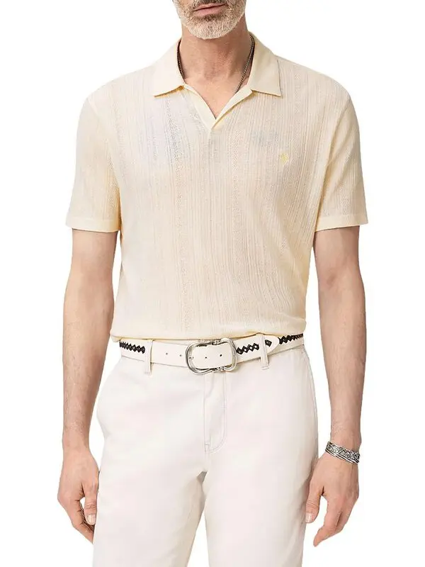 John Varvatos Leonardo Johnny Collar Polo Shirt - Chalk