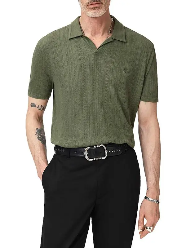 John Varvatos Leonardo Johnny Collar Polo Shirt - Light Olive