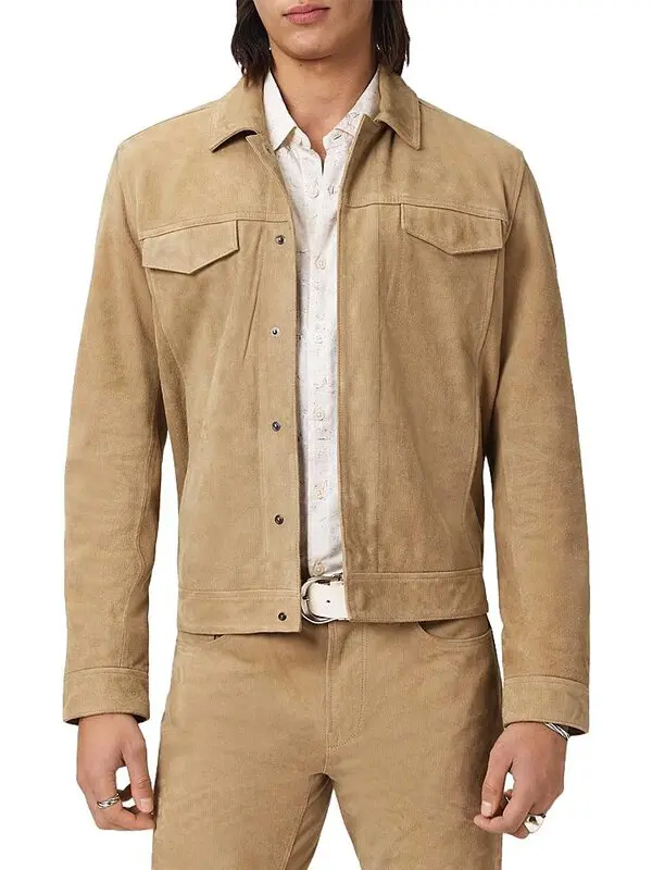 John Varvatos Adriel Suede Jacket - Dark Tan
