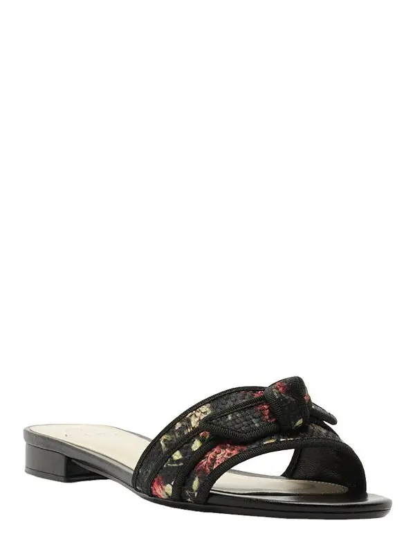 ALEXANDRE BIRMAN Grossgrain Bow Slides - Black