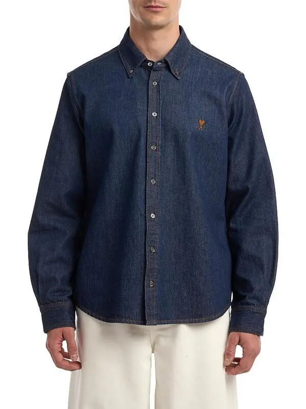 AMI Paris De Coeur Shirt - Indigo