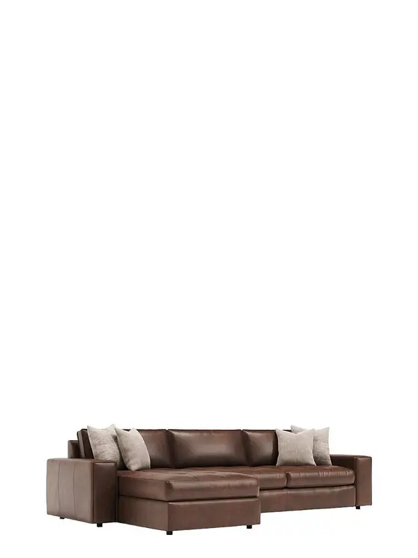BERNHARDT Mulholland Leather Sectional By - - - Brown