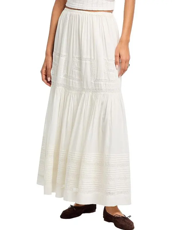The Great. The Victorian Maxi Skirt - White