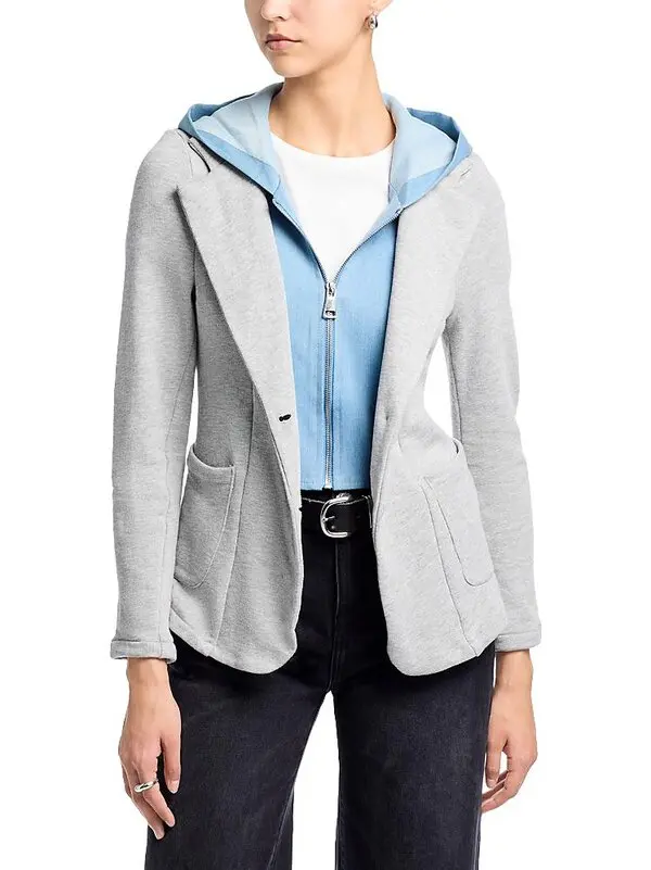 SIX FIFTY Mixed Media Blazer - Heather Grey