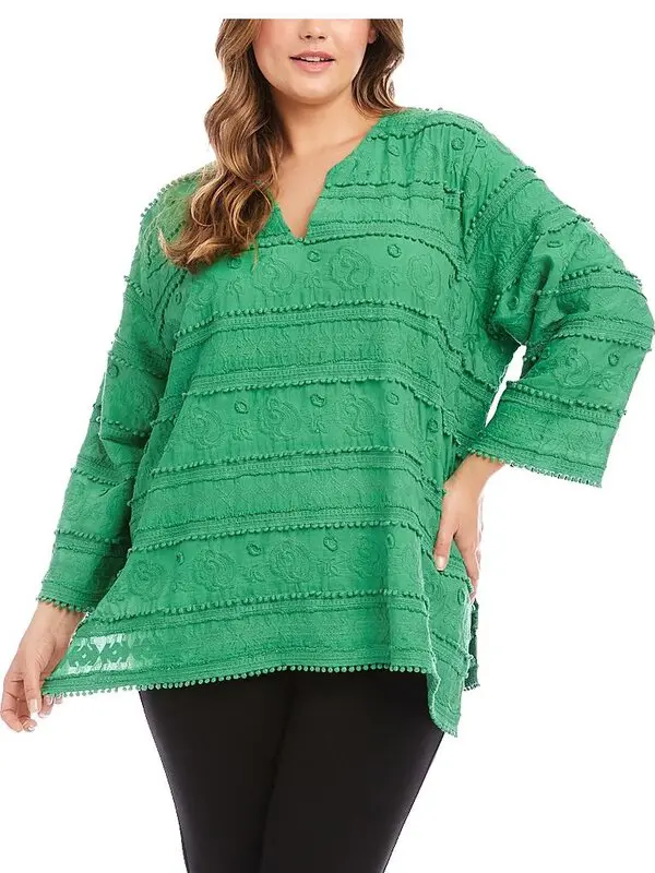 Karen Kane Embroidered Tunic - Green