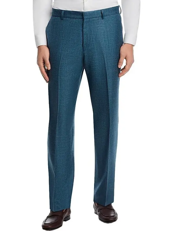 Vince Wool, Silk & Linen Melange Suit Pants - Teal
