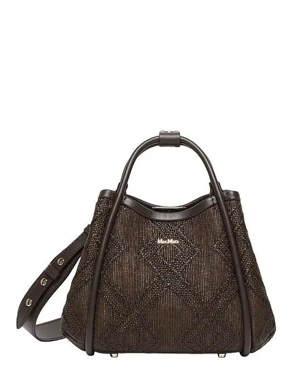 Max Mara Marine Extra Small Basketweave Handbag - Dark Brown