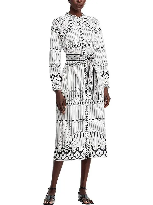 AREA STARS Diya Midi Dress - White Black