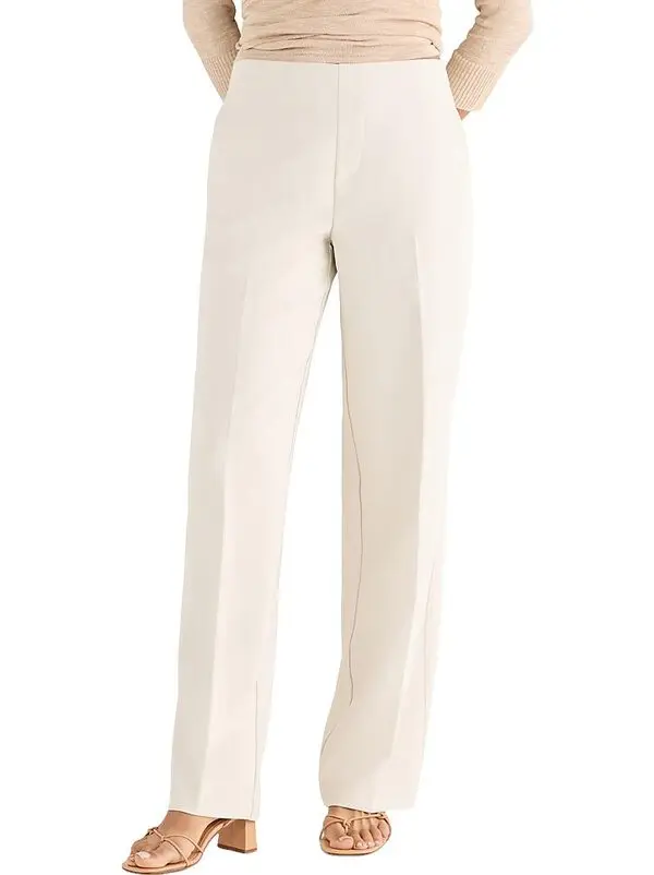 NIC+ZOE Lenox Wide Leg Accent Stitch Pants - Coconut