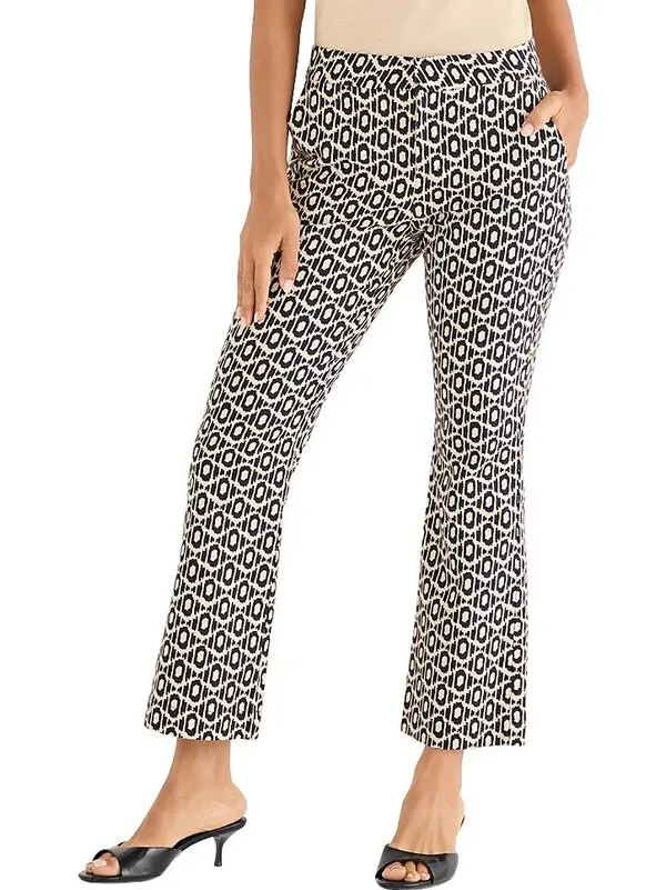 NIC+ZOE Lacy Diamonds Plaza Demi Bootcut Pants - Black Multi